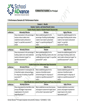 Fillable Online FORMATIVE RUBRIC for Principal Fax Email Print - pdfFiller