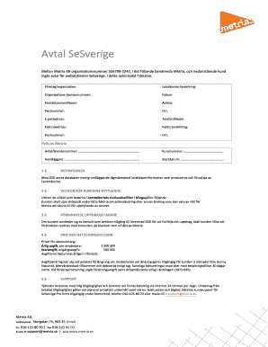 Fillable Online Mellan Metria AB organisationsnummer 5567992242, i det ...