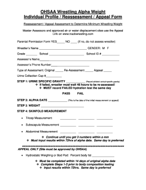 Fillable Online ohsaa Individual Profile bFormb Fax Email Print - pdfFiller