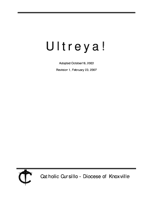 Ultreya! - Diocese Of Knoxville Cursillo - Knoxvillecursillo - Fill and ...