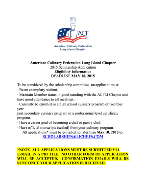 Fillable Online American Culinary Federation Long Island Chapter Fax ...