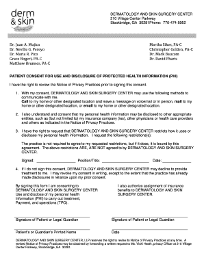 Fillable Online DERMATOLOGY AND SKIN SURGERY CENTER Fax Email Print ...