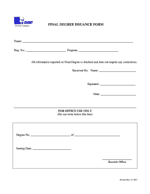 Fillable Online FINAL DEGREE ISSUANCE FORM - SZABIST Fax Email Print ...