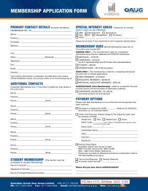 Fillable Online ausoug org MEMBERSHIP APPLICATION FORM PRIMARY CONTACT ...