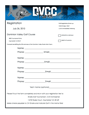 Fillable Online Registration - TeamUnify Fax Email Print - pdfFiller