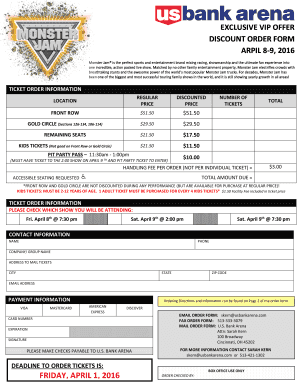 Fillable Online Monster Jam Order Form Fax Email Print - pdfFiller