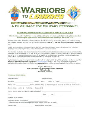 Fillable Online A Pilgrimage for Military Personnel Fax Email Print ...