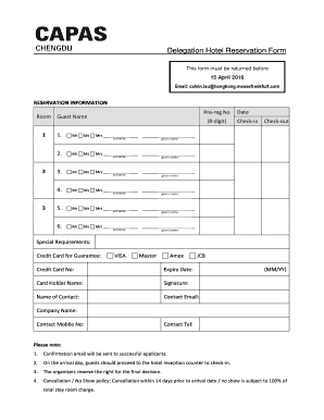 Fillable Online Delegation Hotel Reservation Form Fax Email Print ...