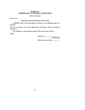 Fillable Online gov pe CERTIFICATE OF PENDING LITIGATION - gov pe Fax ...