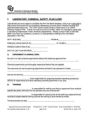 Fillable Online ehs colorado Environmental Health & Safety - University ...