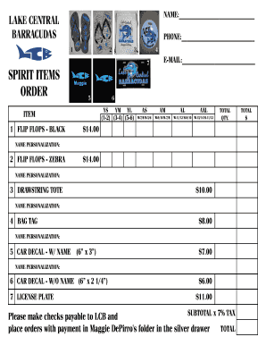 Fillable Online LCB ORDER FORMfinal Fax Email Print - pdfFiller