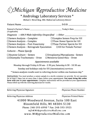 Fillable Online MRM Andrology Order Form-large Fax Email Print - pdfFiller