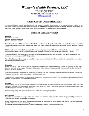 Fillable Online External Cephalic Version Consent Formdoc Fax Email ...
