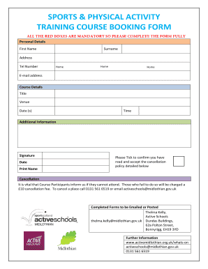 Fillable Online activemidlothian org SPORTS PHYSICAL ACTIVITY TRAINING ...