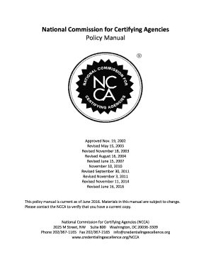 Fillable Online National Commission for Certifying Agencies Fax Email ...