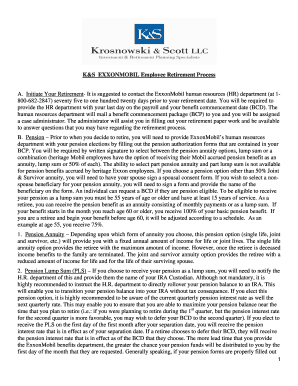 Fillable Online K&S EXXONMOBIL Employee Retirement Process Fax Email ...