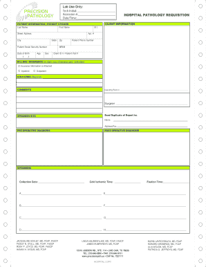 Fillable Online precisionpath Hospital Requisition Form - Precision ...