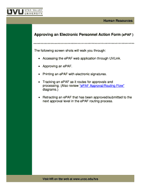 Fillable Online Approving an Electronic Personnel Action Form (ePAF ...