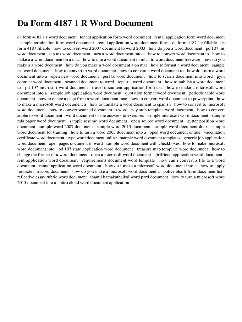 Fillable Online 45 55 16 Da Form 4187 1 R Word Document Fax Email Print ...