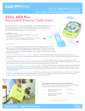 Fillable Online ZOLL AED Plus Automated External Defibrillator ZOLL AED ...