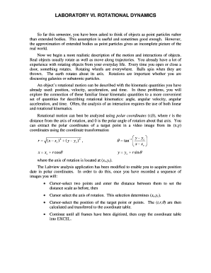 Fillable Online visual physics tamu LABORATORY VI ROTATIONAL DYNAMICS ...