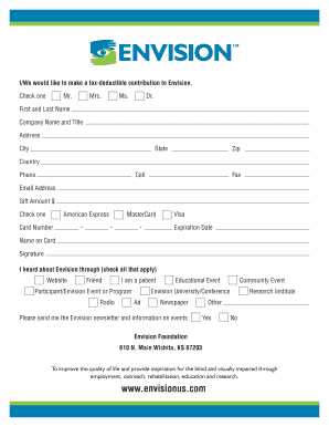 Fillable Online Envision Gift Form Fax Email Print - pdfFiller