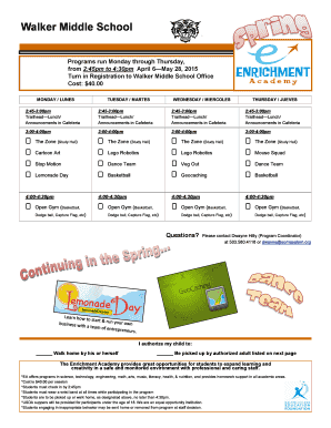 Fillable Online walker salkeiz k12 or Spring Reg v1.pub - Walker Middle ...