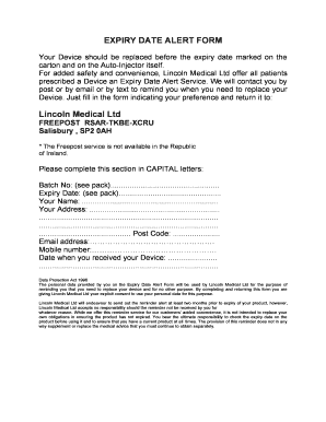 Fillable Online anapen EXPIRY DATE ALERT FORM - bAnapenb - anapen Fax ...