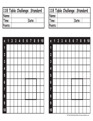 Fillable Online 118 Table Challenge: Standard Fax Email Print - pdfFiller