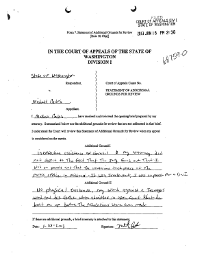 Fillable Online courts wa 89965-7 Statement of Additional Grounds ...
