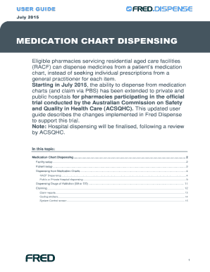 Fillable Online MEDICATION CHART DISPENSING Fax Email Print - pdfFiller