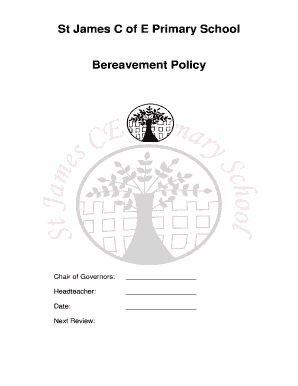 Fillable Online stjamesprimary co St James C of E Primary School Bereavement Policy Fax Email ...