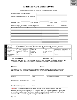 Fillable Online sampleforms ENTERTAINMENT EXPENSE FORM - Sample Forms ...