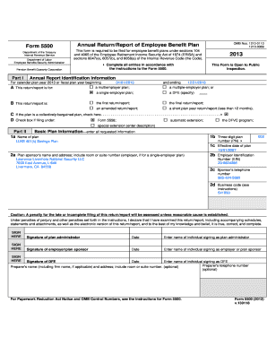 Fillable Online Form 5500 Annual Return/Report of Employee Benefit Plan ...