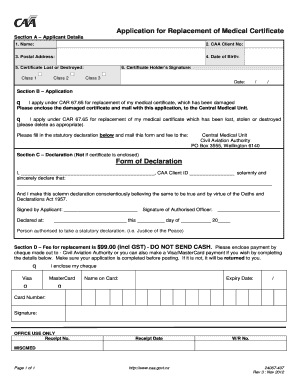 Fillable Online CAA Form 24067407 CAA Form 24067407 Fax Email Print ...