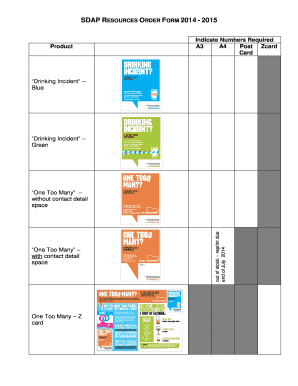 Fillable Online somersetdap org SDAP RESOURCES ORDER FORM 2014 2015 ...