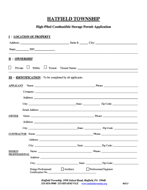 Fillable Online hatfieldtownship HIGH-PILED COMBUSTIBLE STORAGE PERMIT ...