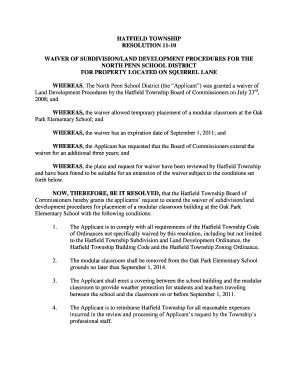 Fillable Online hatfieldtownship HATFIELD TOWNSHIP RESOLUTION 11-10 ...