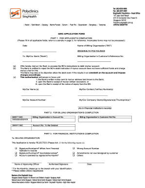 Fillable Online GIRO APPLICATION FORM - polyclinicsinghealthcomsg Fax ...