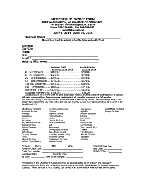 Fillable Online MEMBERSHIP INVOICE FORM Fax Email Print - pdfFiller
