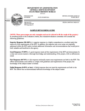 Fillable Online SAMPLE RFP SCORING GUIDE Fax Email Print - pdfFiller