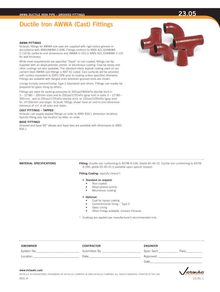 Fillable Online Ductile Iron AWWA Cast Fittings - TUVALCA Fax Email ...
