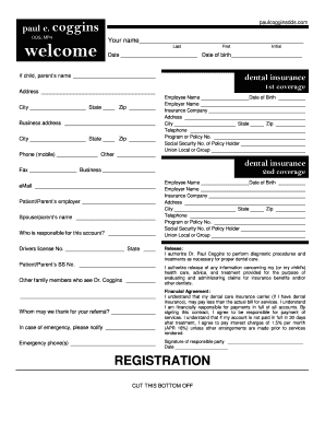 Fillable Online Welcome Your name - Paul Coggins DDS Fax Email Print ...