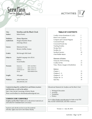 Fillable Online Serafina Activities - Serafina and the Black Cloak Fax ...