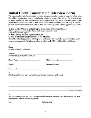 Fillable Online 2010 initial consultation form - Law Office of Nicole ...