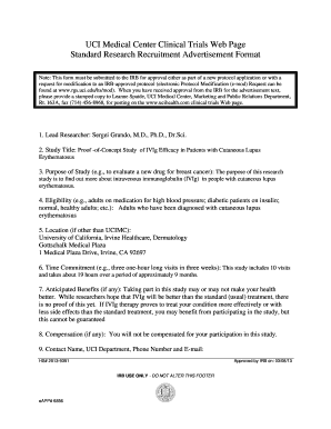 Fillable Online UCI Medical Center Clinical Trials Web Page Standard ...