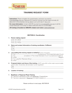 Fillable Online umcor Training brequest formb - UMCOR Fax Email Print ...
