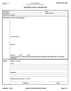 Fillable Online dphhs mt SDMI HCBS 309a bRequestb for bCaseb Review ...