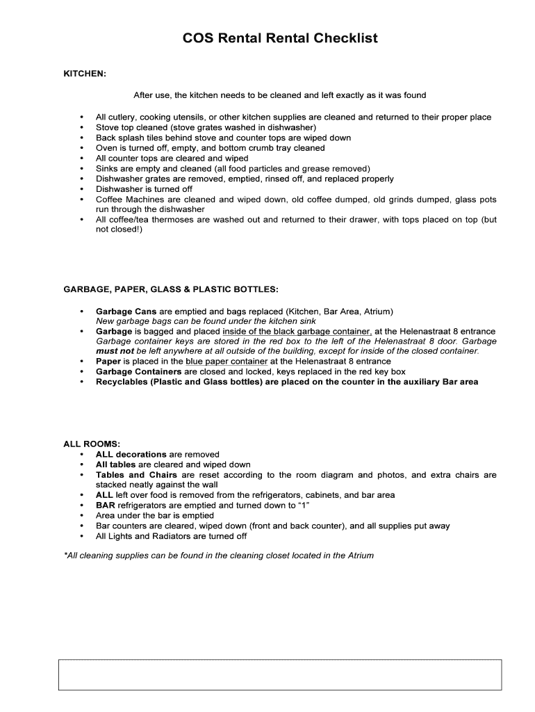 Fillable Online cosrentals COS final rent checklistdocx - cosrentals ...