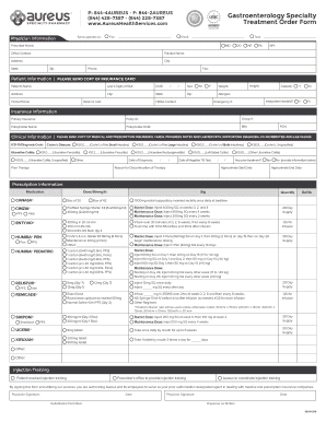Fillable Online Gastroenterology Specialty Treatment Order Form ...